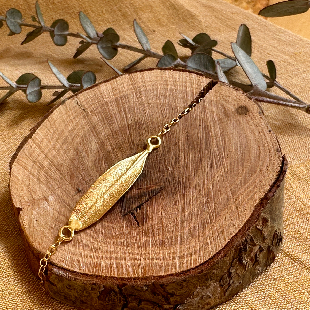 Gold Olive Leaf Bracelet – Hilweh Market