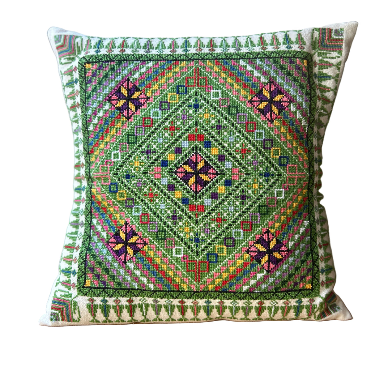 Palestinian Tatreez Embroidered Mosaic Cushion Covers – Hilweh Market